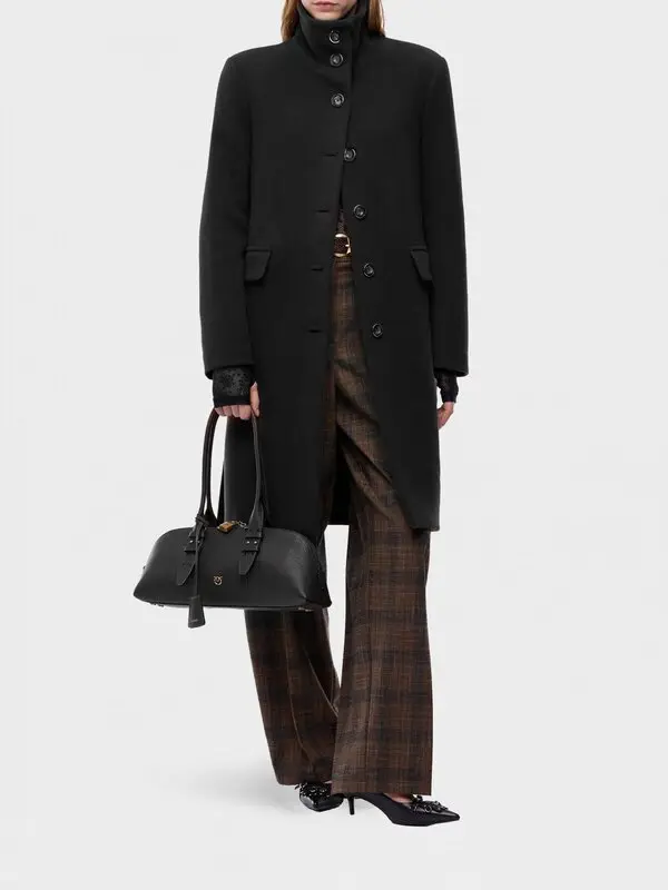 Pinko Wool-blend High Neck Belted Coat - Black