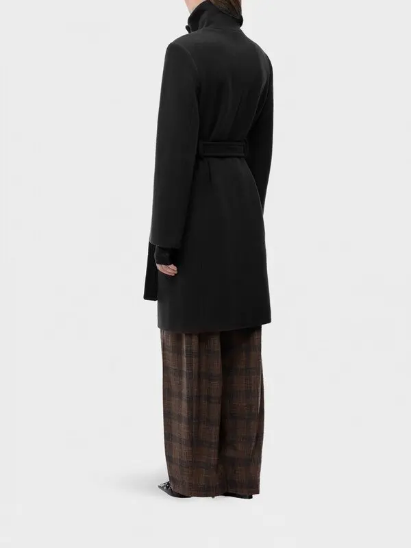 Pinko Wool-blend High Neck Belted Coat - Black