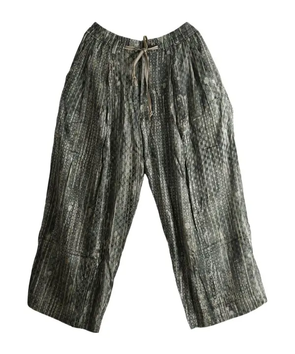 ZIGGY CHEN Digital Printed Drawstring Trousers - Black