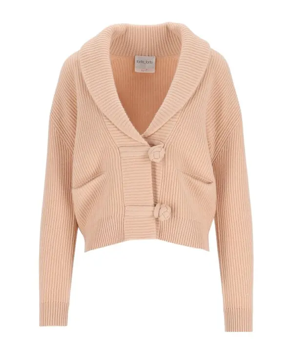 FORTE_FORTE Ribbed Button Cardigan