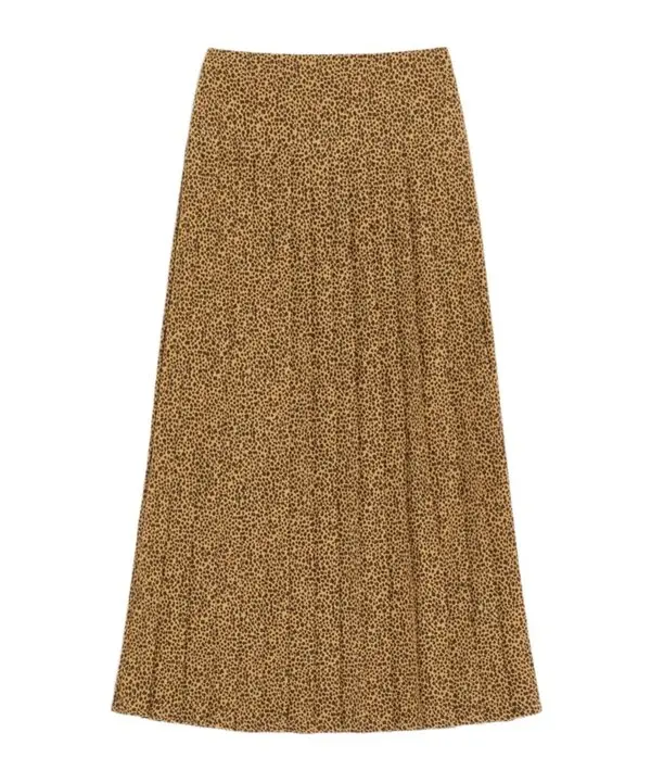 Valentino Garavani Crepe De Chine Skirt With Fauve Eclat Micromacula Print - No