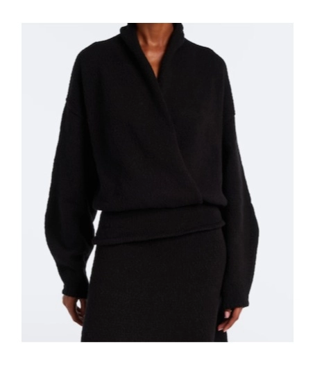 AYA MUSE Kena Wrap Cotton Top - Black