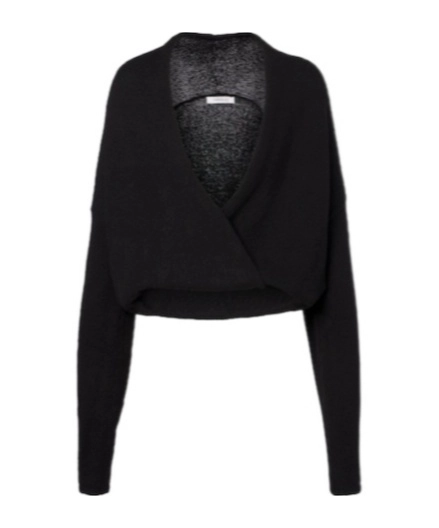 AYA MUSE Kena Wrap Cotton Top - Black
