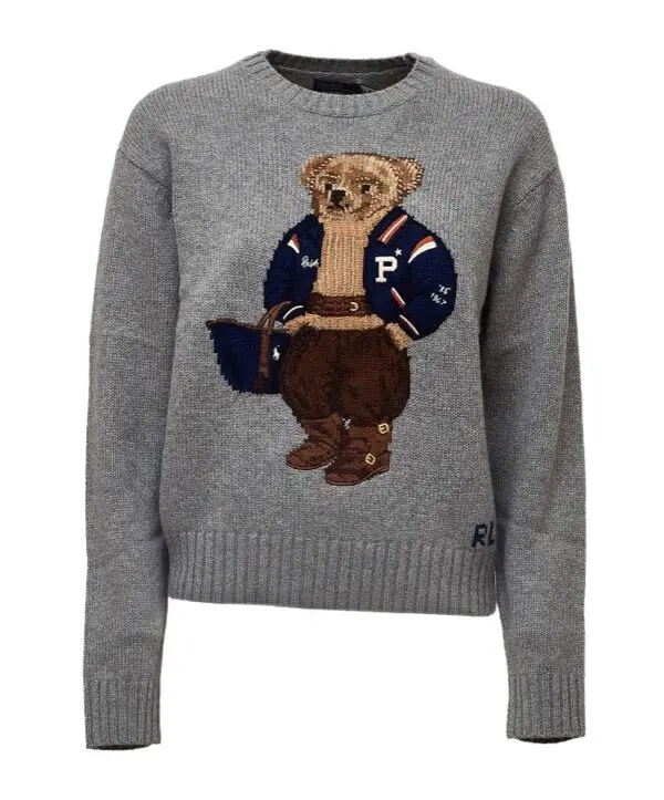 Polo Ralph Lauren Bear Motif Crew Neck Jumper