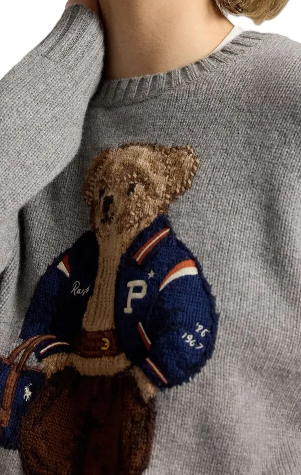 Polo Ralph Lauren Bear Motif Crew Neck Jumper