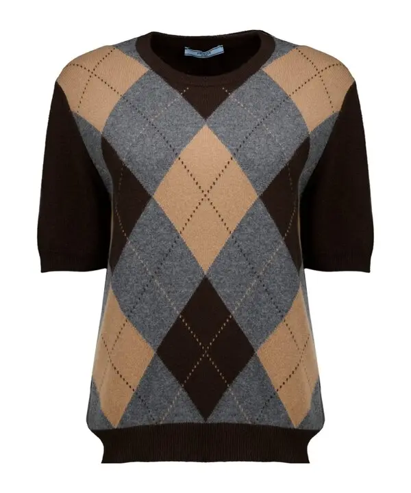 Prada Argyle-knit Sweater