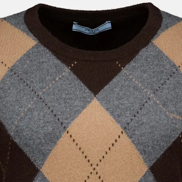 Prada Argyle-knit Sweater
