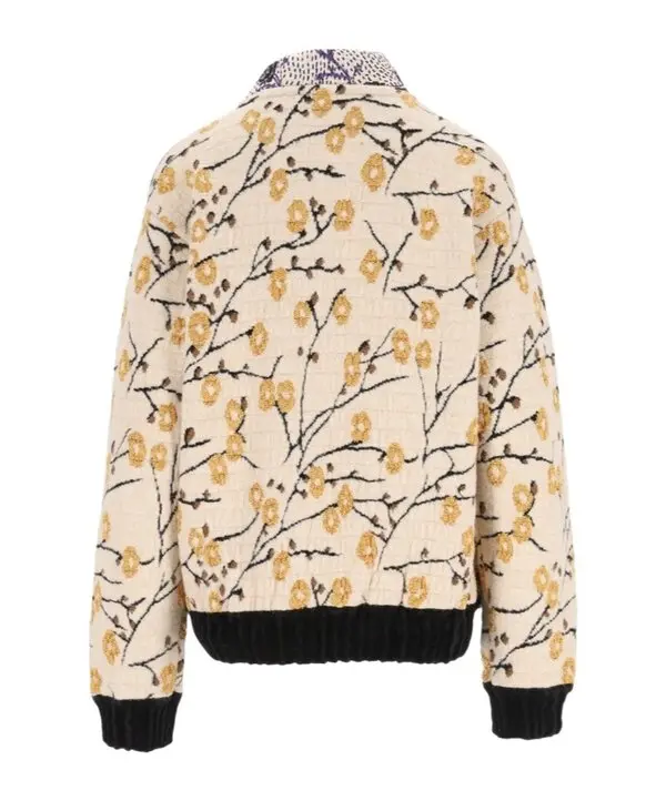 FORTE_FORTE Cherry Blossom Jacquard Bomber Jacket
