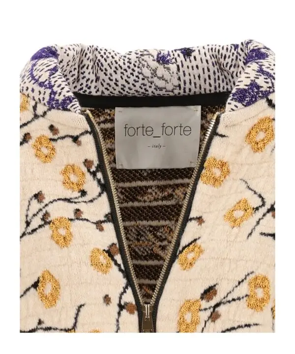 FORTE_FORTE Cherry Blossom Jacquard Bomber Jacket