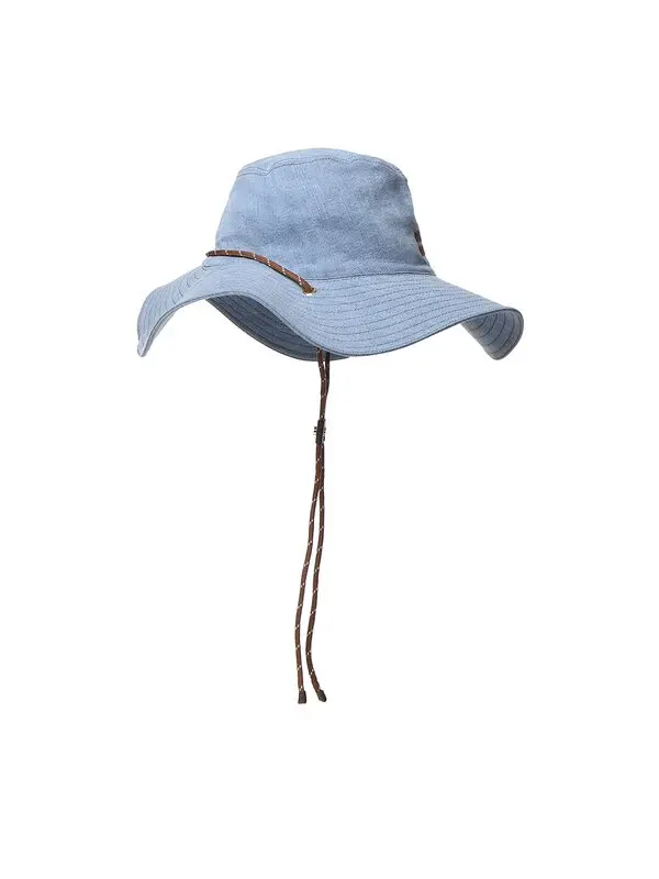 Miu Miu Logo Embroidered Wide Brim Sun Hat