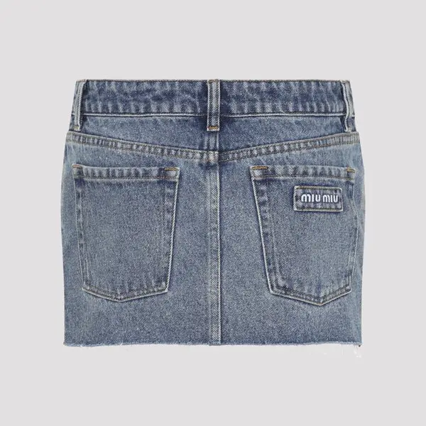 Miu Miu Denim Skirt With Belt Loop