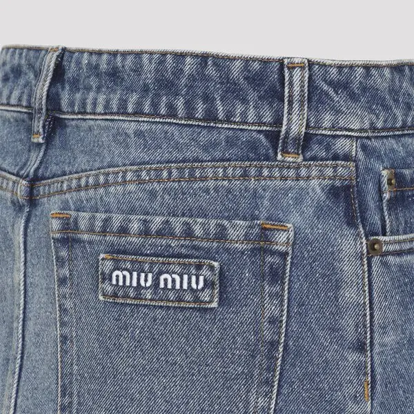 Miu Miu Denim Skirt With Belt Loop