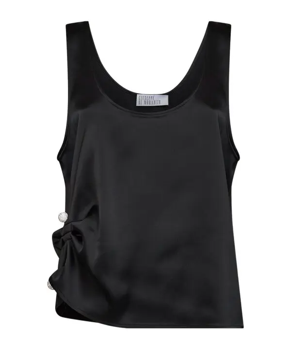Giuseppe Di Morabito Crystal-embellished Ruched Sleeveless Top