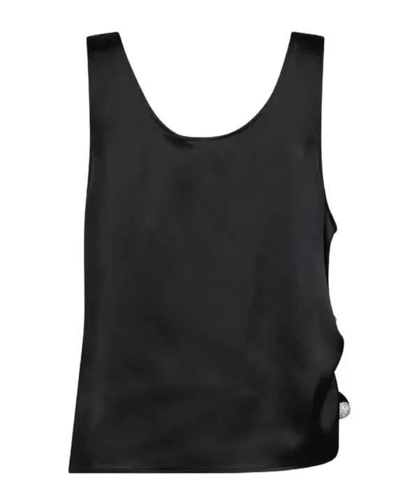 Giuseppe Di Morabito Crystal-embellished Ruched Sleeveless Top