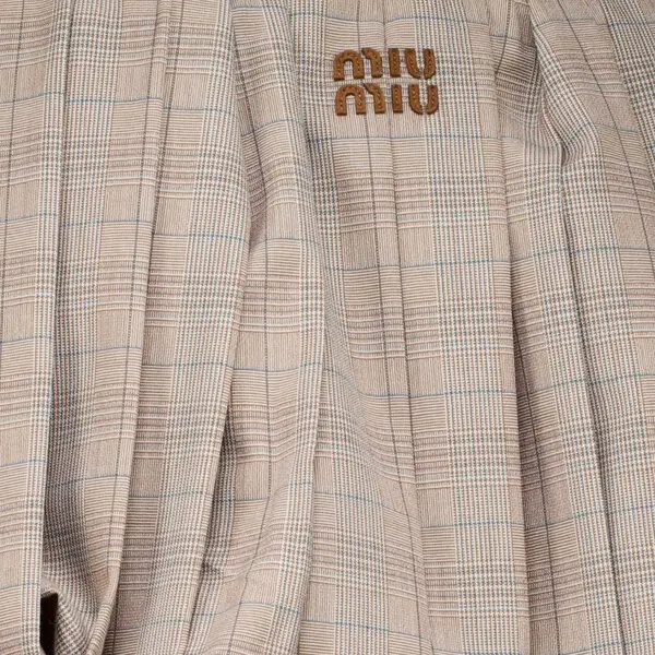 Miu Miu Pleated Check Mini Skirt