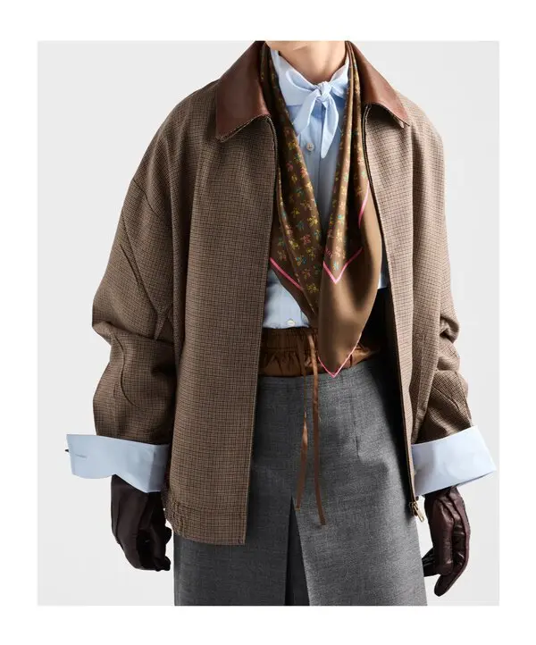 Prada Checked Embroidered Jacket
