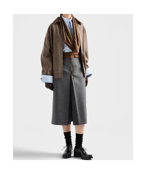 Prada Checked Embroidered Jacket