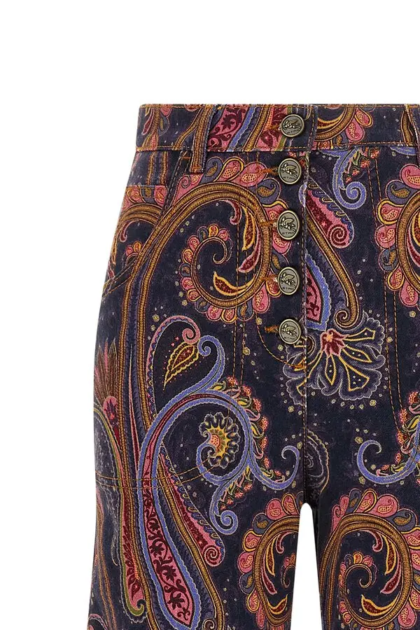 Etro Paisley Printed Flared Jeans