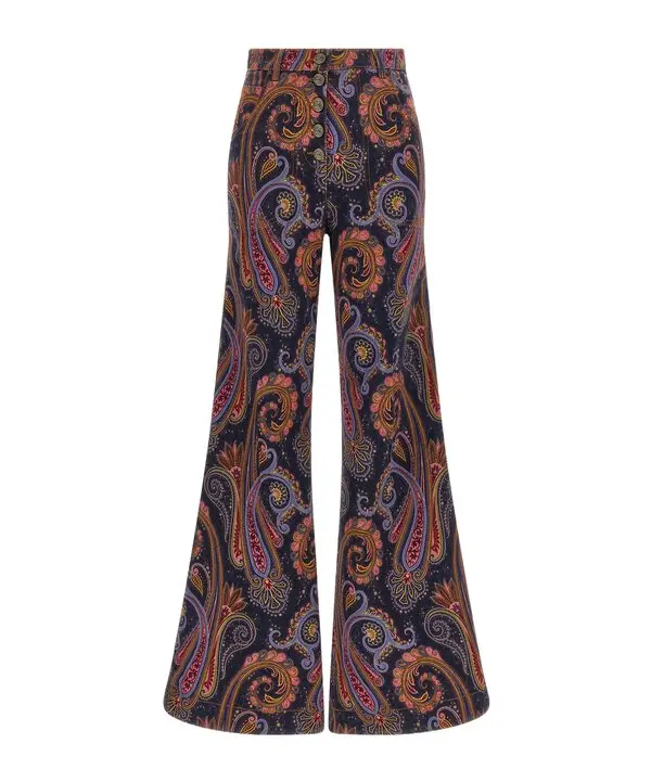 Etro Paisley Printed Flared Jeans - No