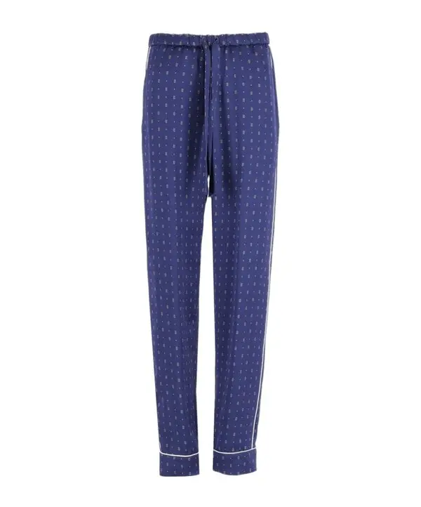 FORTE_FORTE Printed Mid-rise Pyjama Pants - Blue