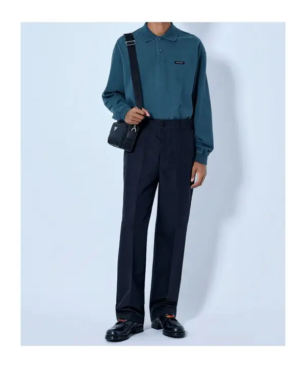 Prada Long-sleeve Jersey Polo Shirt - Green