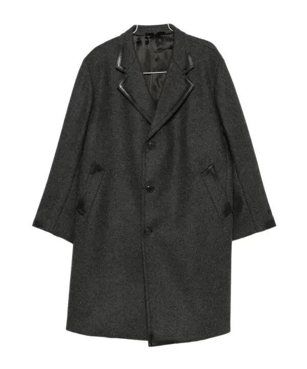 Prada Leather-trimmed Single-breasted Coat