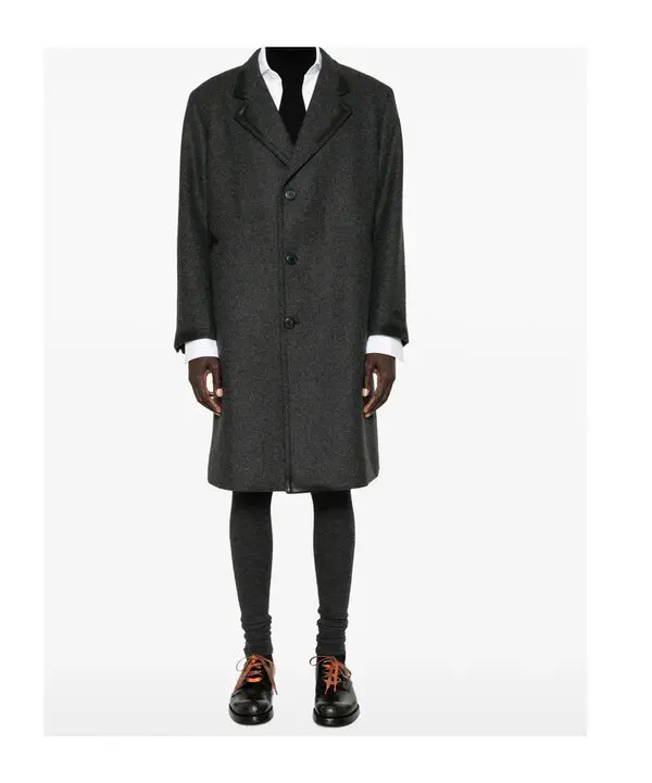 Prada Leather-trimmed Single-breasted Coat