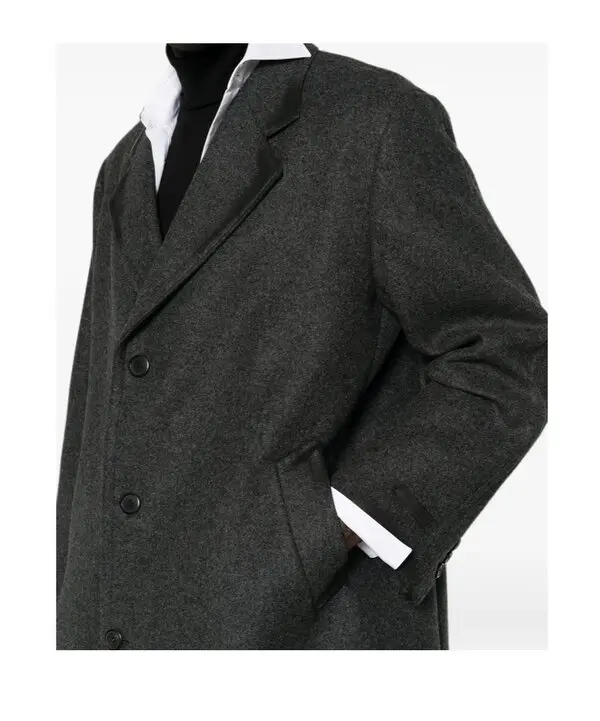 Prada Leather-trimmed Single-breasted Coat