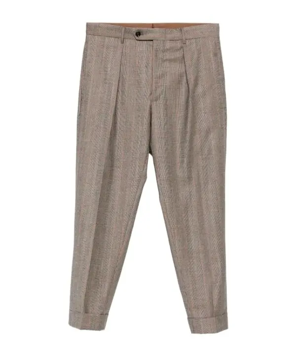 BERWICH Check-pattern Pleated Trousers