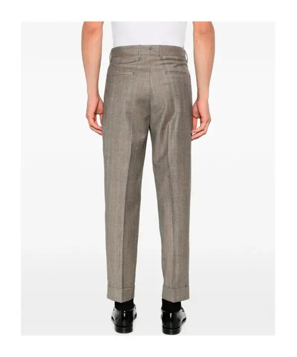 BERWICH Check-pattern Pleated Trousers