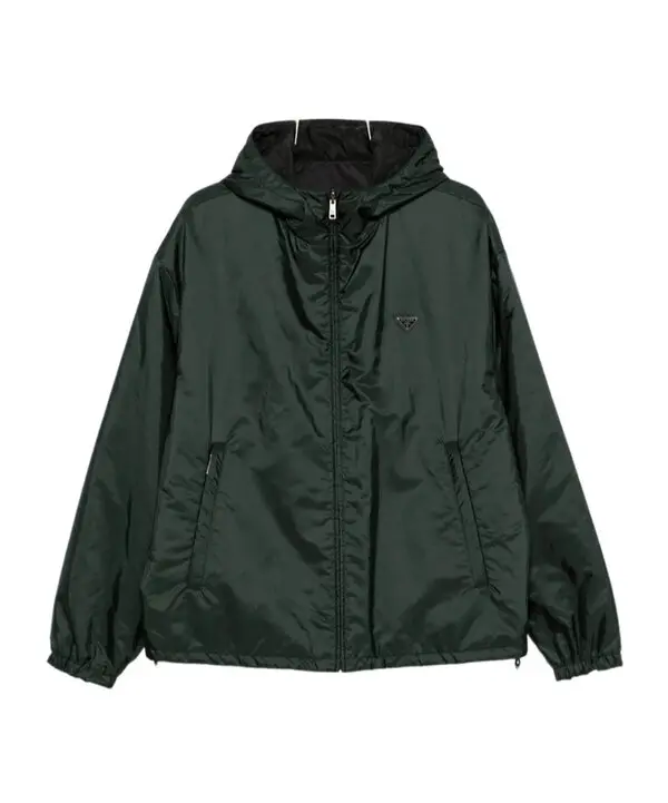 Prada Logo-plaque Hooded Jacket