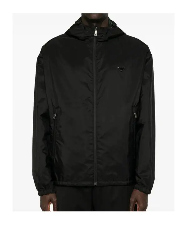 Prada Logo-plaque Hooded Jacket
