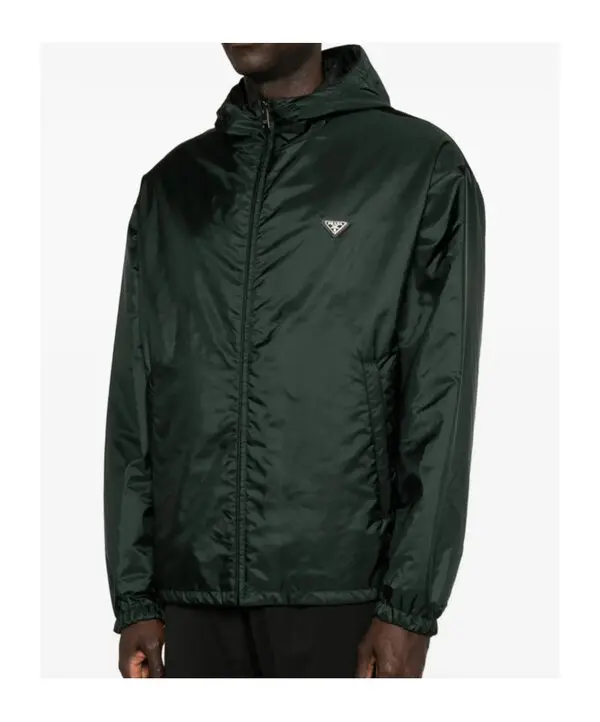 Prada Logo-plaque Hooded Jacket