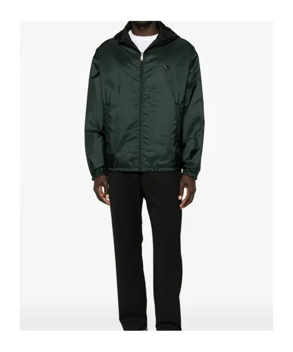 Prada Logo-plaque Hooded Jacket