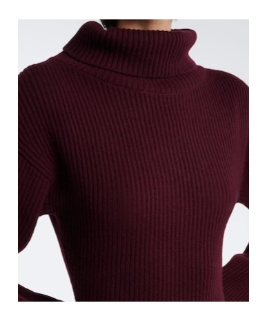AYA MUSE Cursa Ribbed-knit Wool Turtleneck Mini Dress And Tights Set