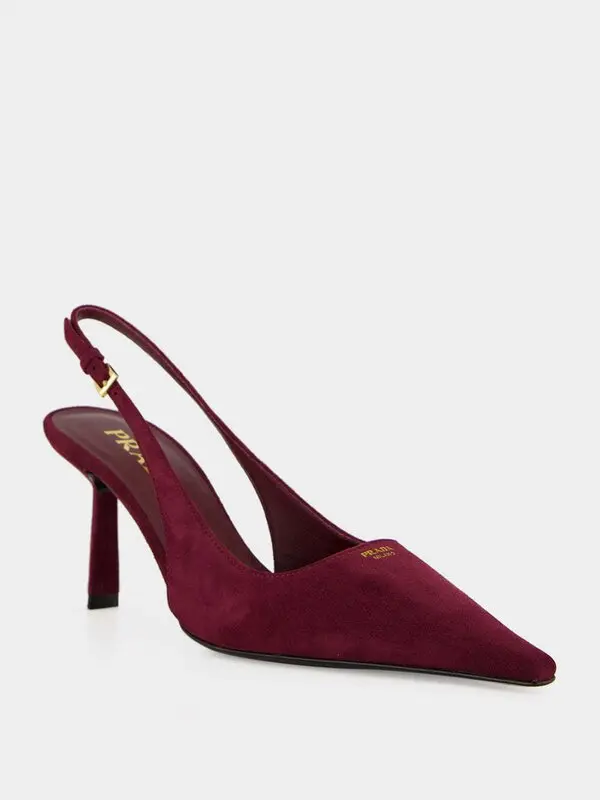 Prada Pointed Toe Slingback Pumps