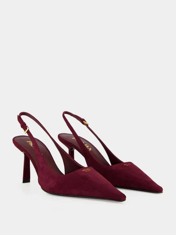 Prada Pointed Toe Slingback Pumps