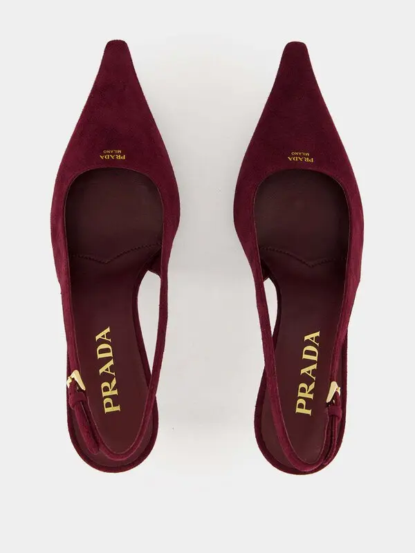 Prada Pointed Toe Slingback Pumps