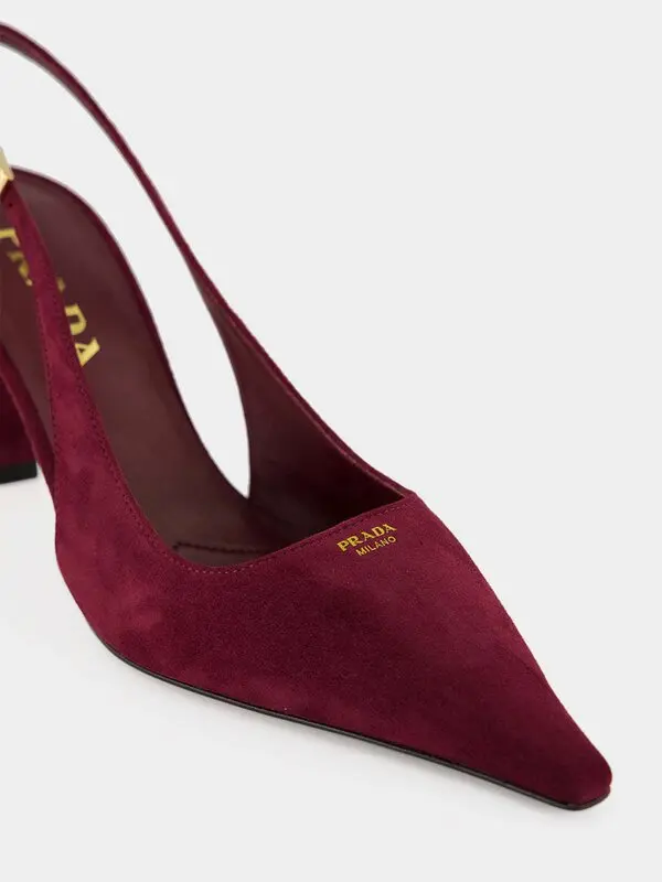 Prada Pointed Toe Slingback Pumps