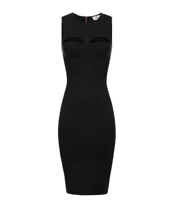 Elisabetta Franchi Knit Dress With Cut-outs - Black