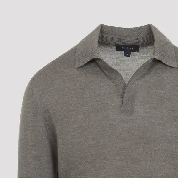 Sease Lasca Knit Long-sleeve Polo Shirt