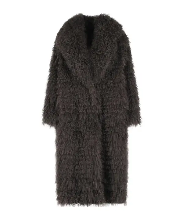 Simonette Ravizza Lapel Coat Made Of Mongolian Fur
