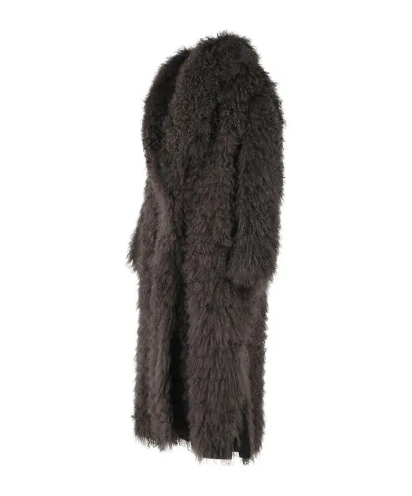 Simonette Ravizza Lapel Coat Made Of Mongolian Fur