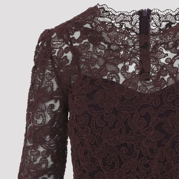 Ermanno Scervino Lace Long-sleeve Mini Dress