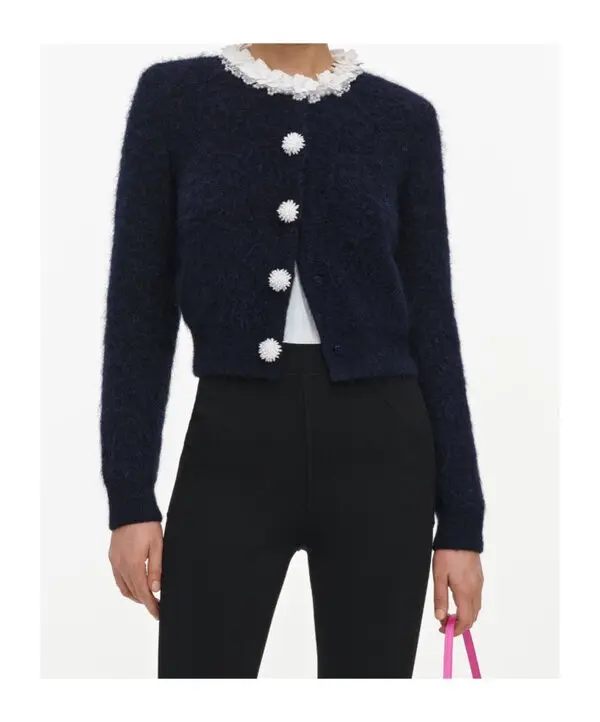 SELF-PORTRAIT Flower Detailed Cardigan