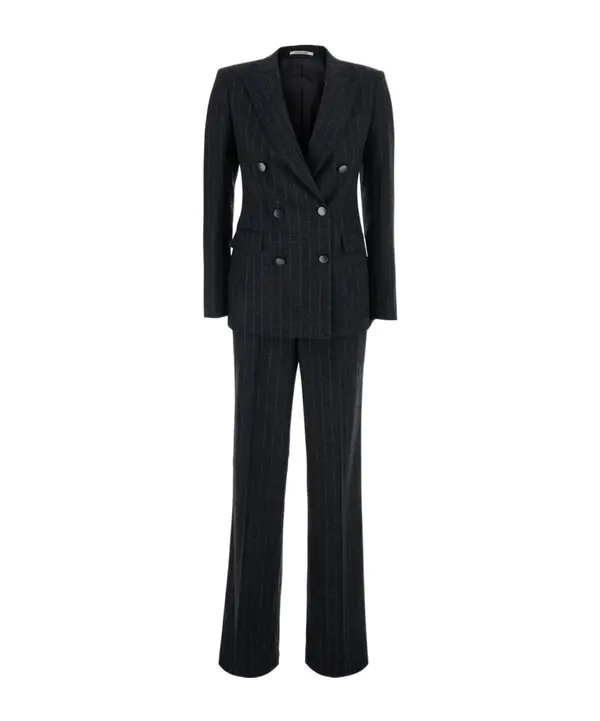 Tagliatore Two-piece Set Including Long-sleeved Suit And Striped Suit Trousers