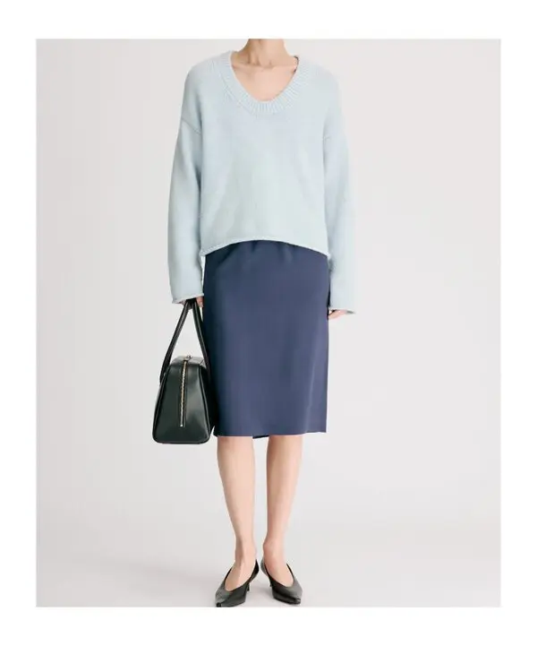 Loulou De Saison Derry U-neck Jumper - Light Blue
