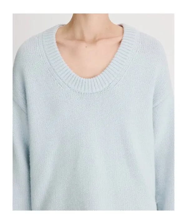 Loulou De Saison Derry U-neck Jumper - Light Blue