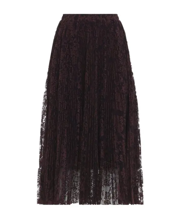 Ermanno Scervino Pleated Lace Skirt - Purple