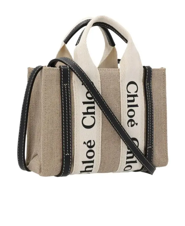 Chloé Woody Logo Embroidered Mini Tote Bag